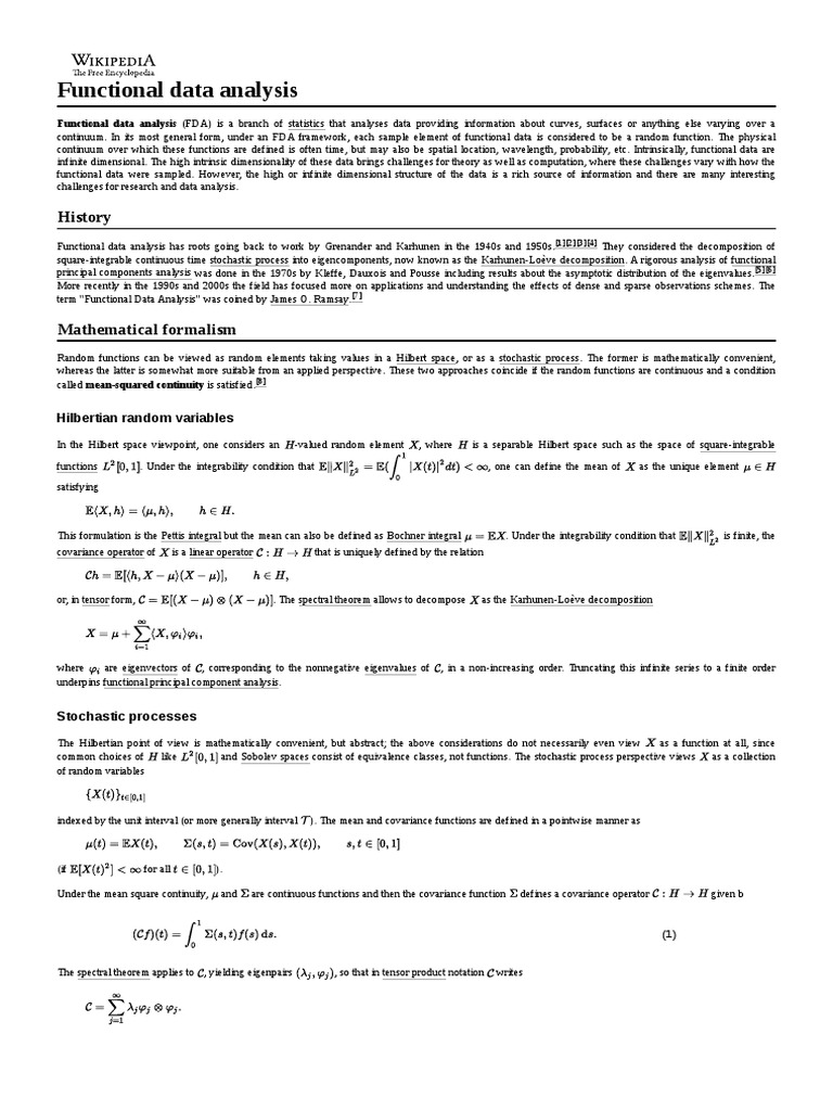 Functional Data Analysis | PDF | Linear Regression | Statistics