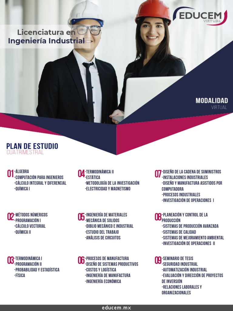 Licenciatura En Ingenieria Industrial Virtual Educem Pdf Ingeniería