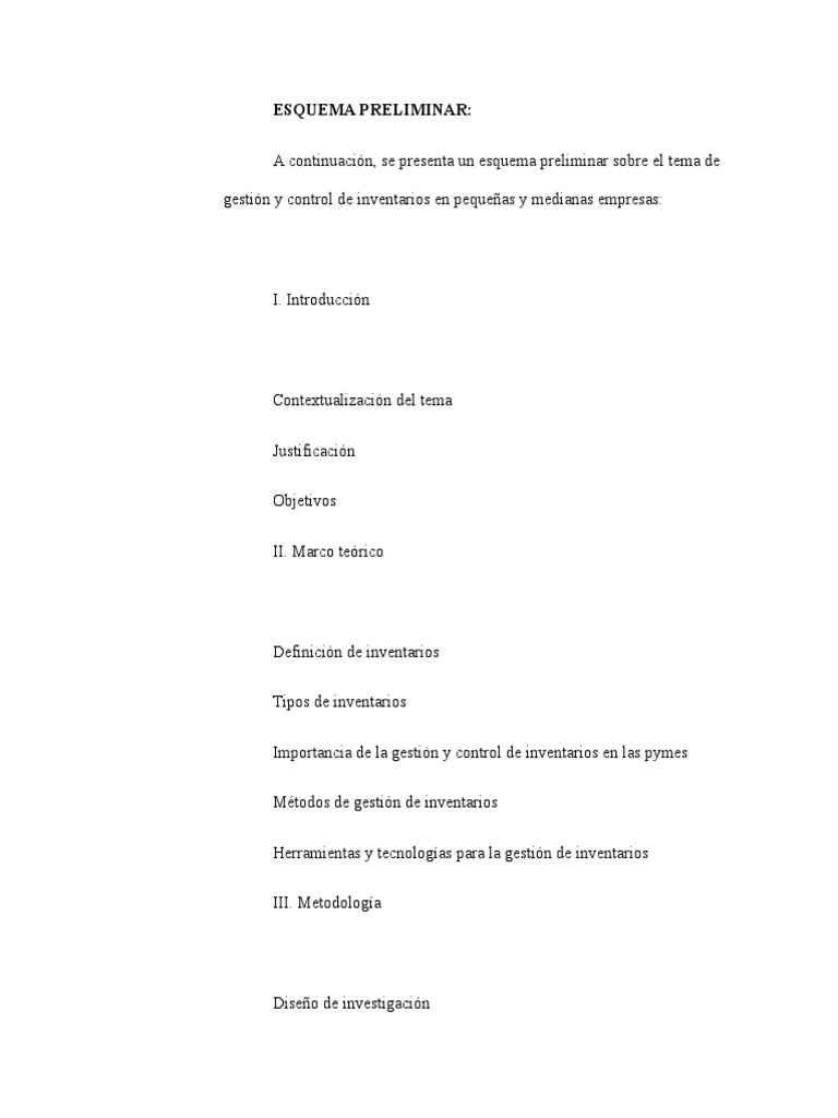 Esquema Preliminar | PDF | Análisis | Estadísticas