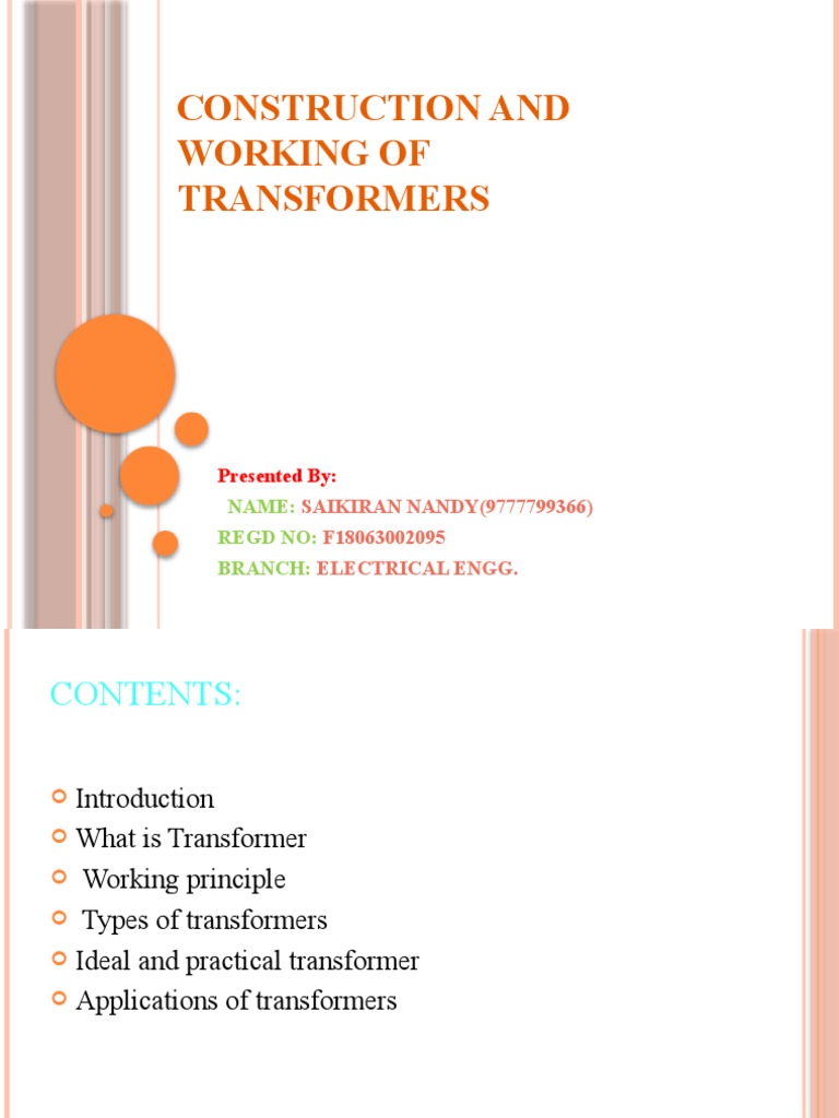 Construction And Working Of Transformers Pdf