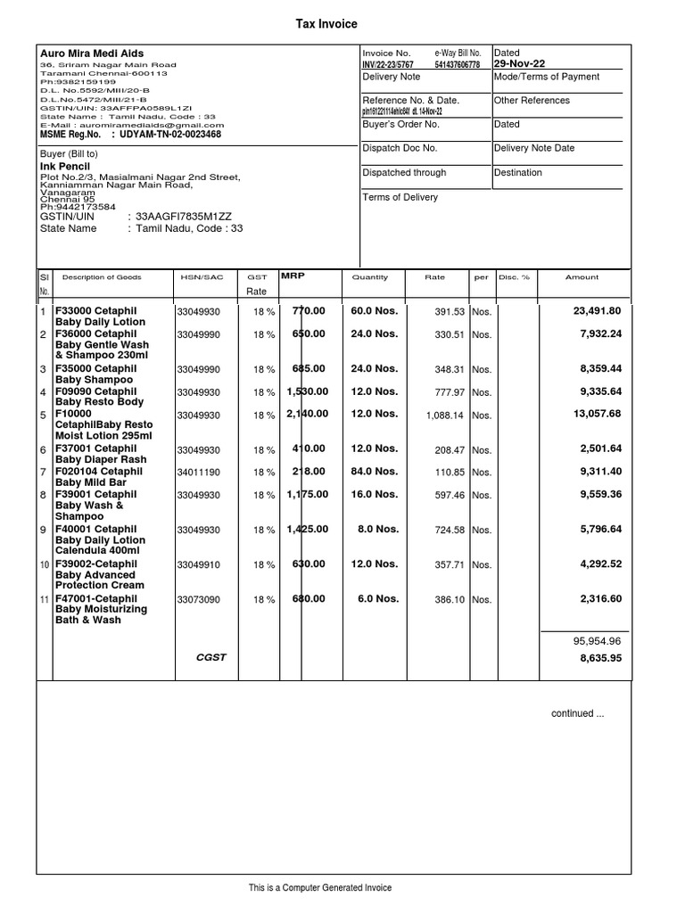 Tax Invoice | PDF | Invoice | Hygiene
