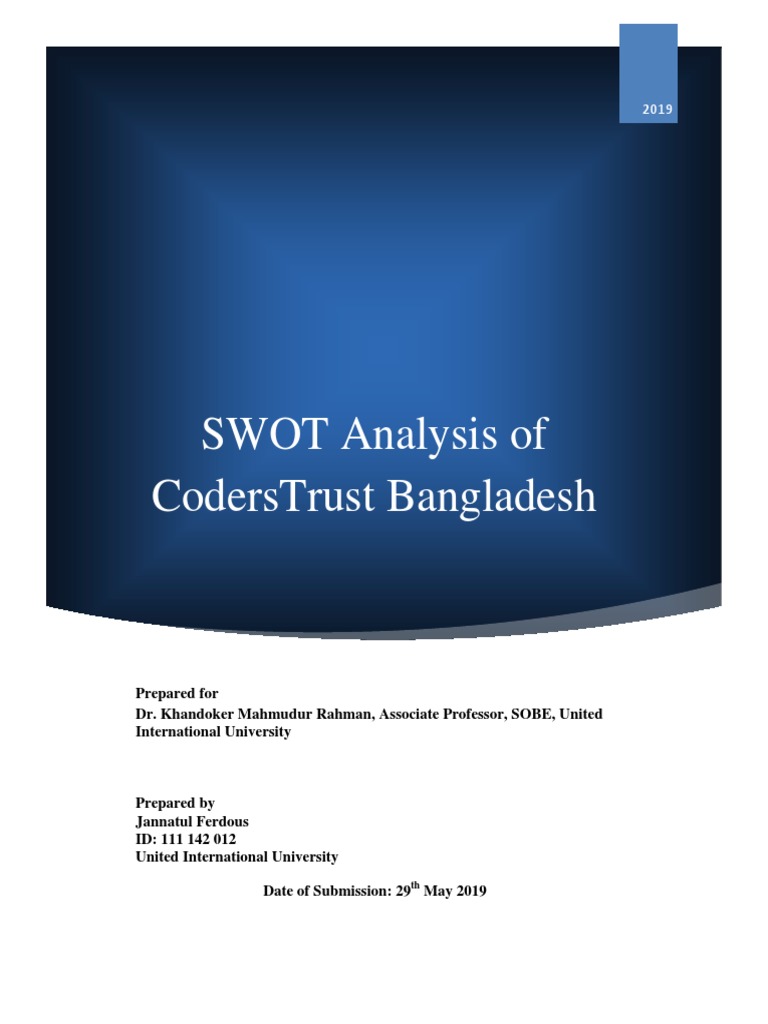 SWOT Report Jannat CTBD | PDF | Swot Analysis | Business