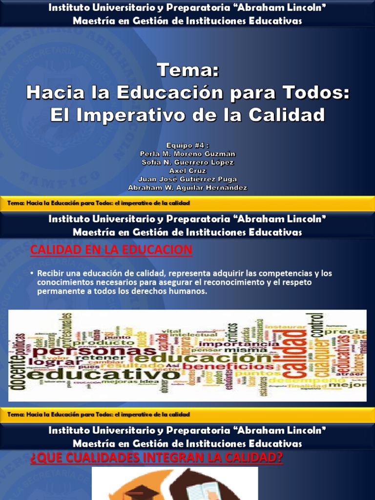 El Imperativo de La Calidad | Descargar gratis PDF | Programa para la Evaluación Internacional ...