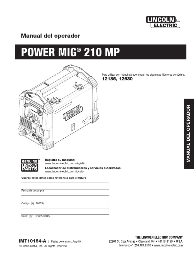 Manual Powermig 210 MP | PDF | Soldadura | Construcción
