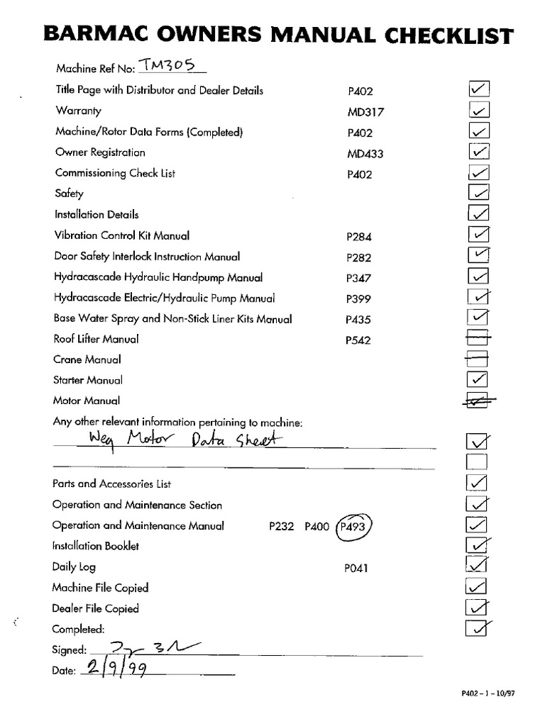 TM305 Part Manual | PDF