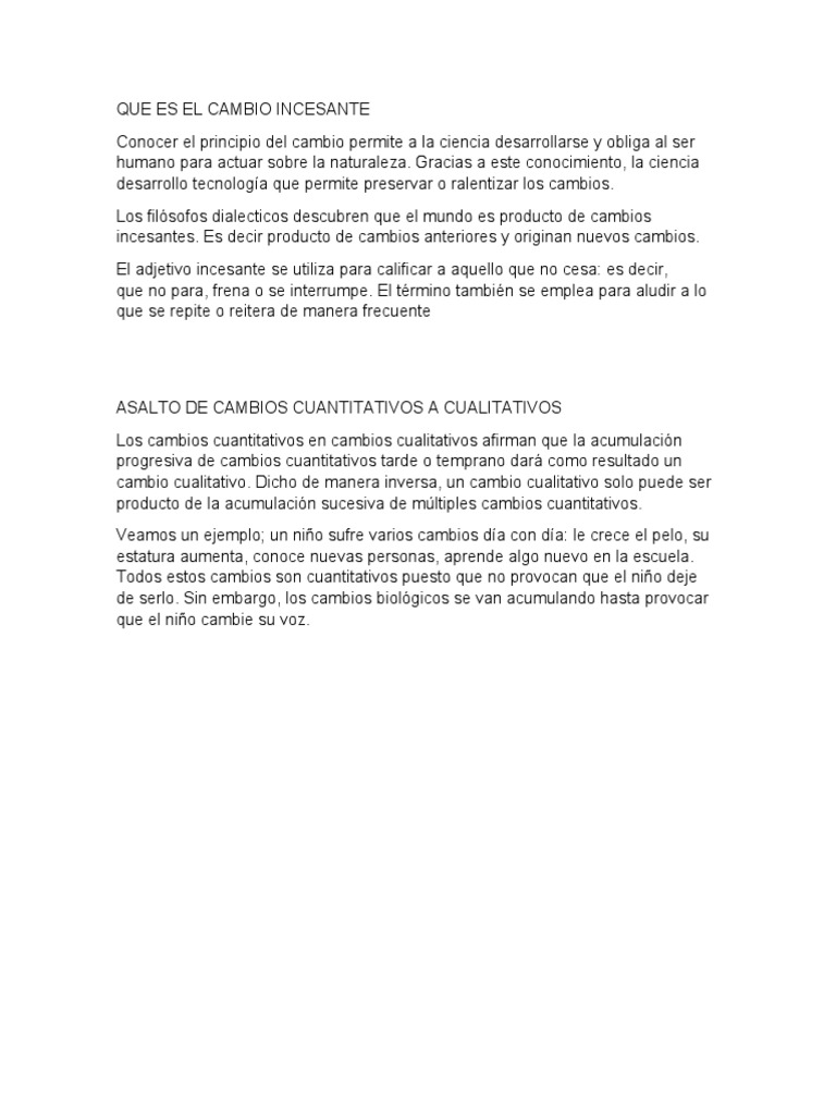 Que Es El Cambio Incesante | PDF