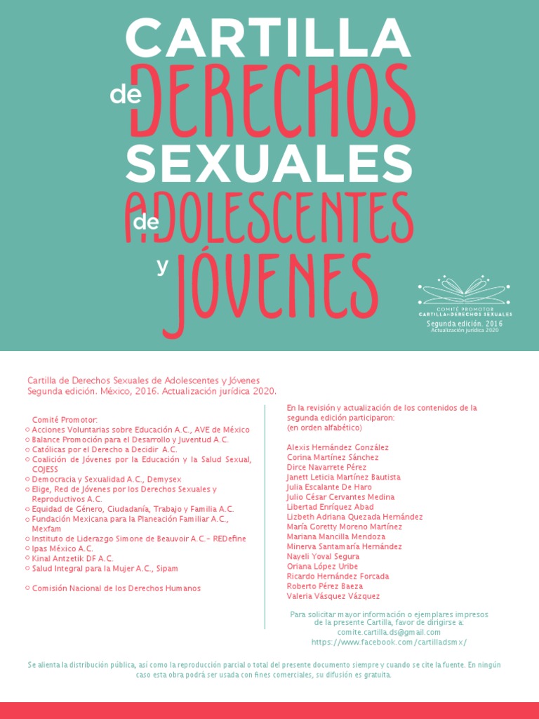 Cartilla de Derechos Sexuales Juveniles | PDF | La sexualidad humana ...