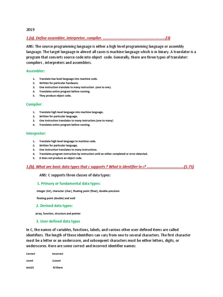 2018 2019 Cse Pdf Object Oriented Programming Computer Program