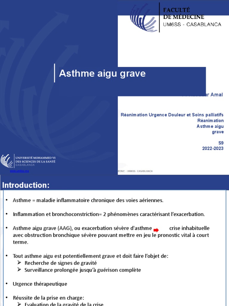 Prise en charge de l'asthme aigu grave | PDF | Asthme | Pneumologie