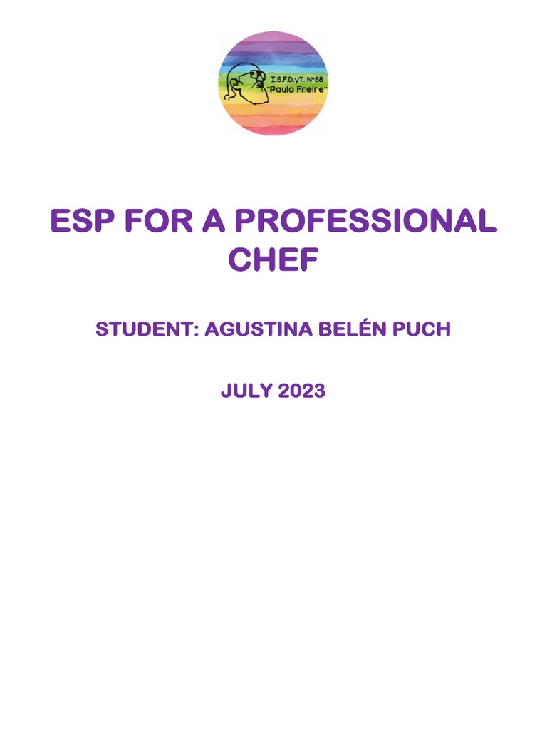 Esp For A Professional Chef | PDF | Food And Drink Preparation | Home