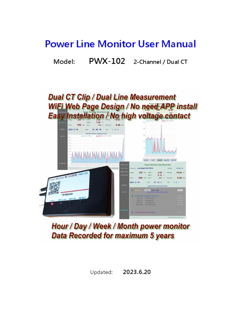 Power Monitor User Manual PWX-102 | PDF | Wi Fi | Qr Code