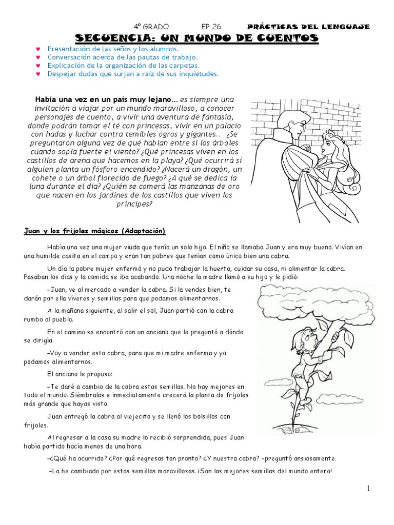 Secuencia 1 Cuento Maravilloso | PDF | Sustantivo | Adjetivo