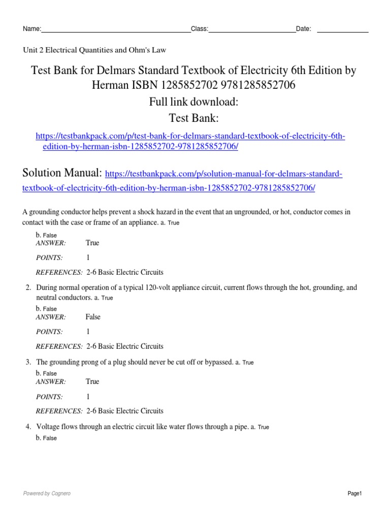Delmars Standard Textbook of Electricity 6th Edition by Herman ISBN ...