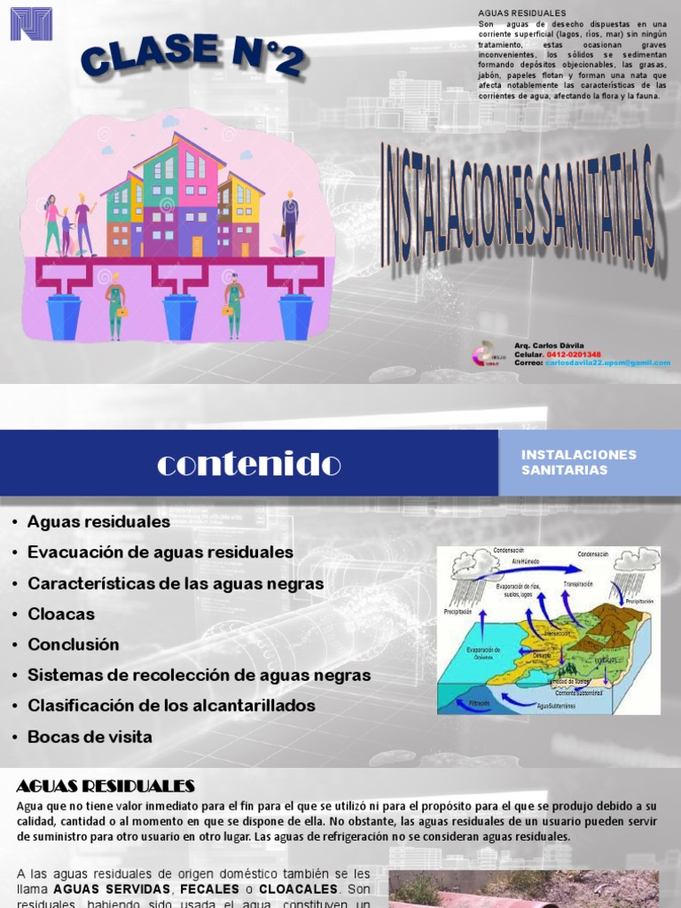 Clase N°2 - Evacuación de Aguas Residuales | PDF | Alcantarillado | Aguas residuales