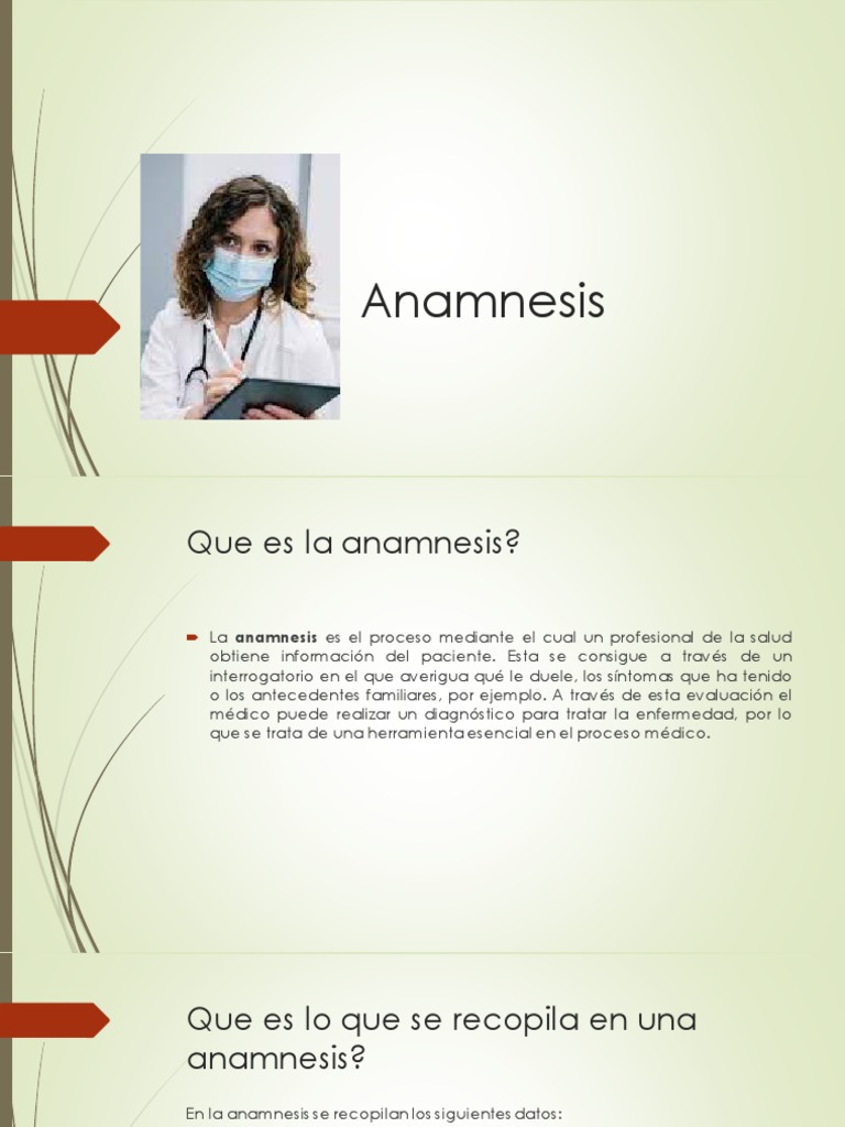Definición y Proceso de Anamnesis | PDF
