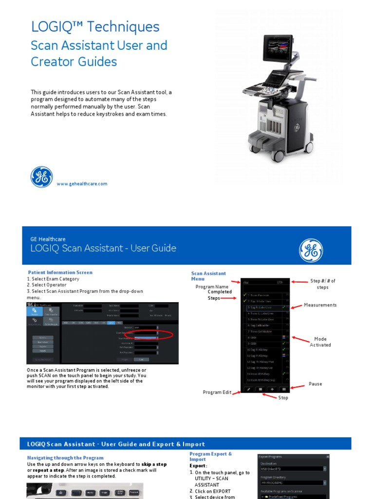 logiq-scan-assistant-guide-global-1 | PDF | Computer Keyboard | Menu (Computing)