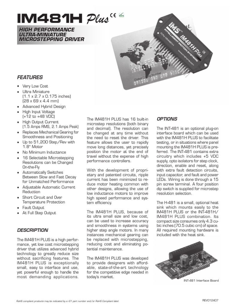 High Performance Ultra-Miniature Microstepping Driver | PDF | Amplifier ...