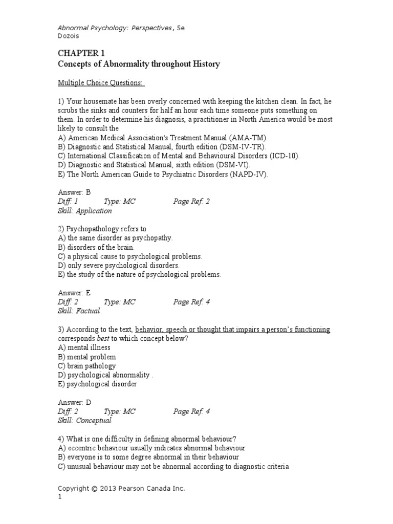 Dozois 5e Chapter01 TIF | PDF | Mental Disorder | Abnormal Psychology