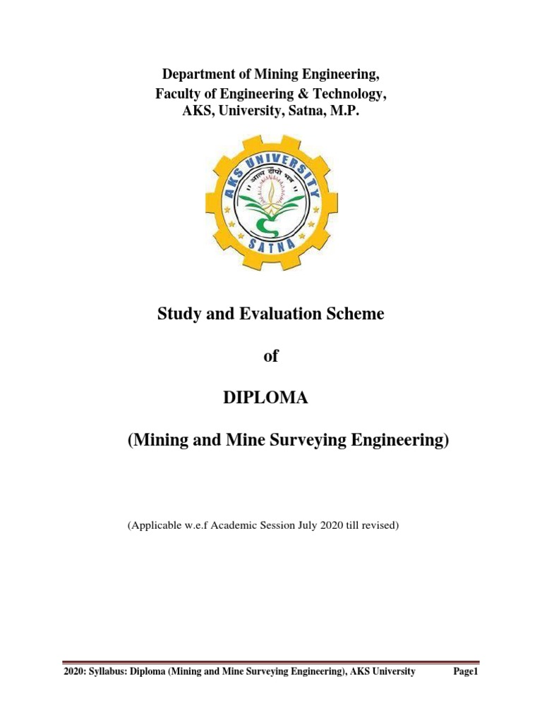 Syllabus2020 Diploma Mining Mine Surveying Pdf Rock Geology