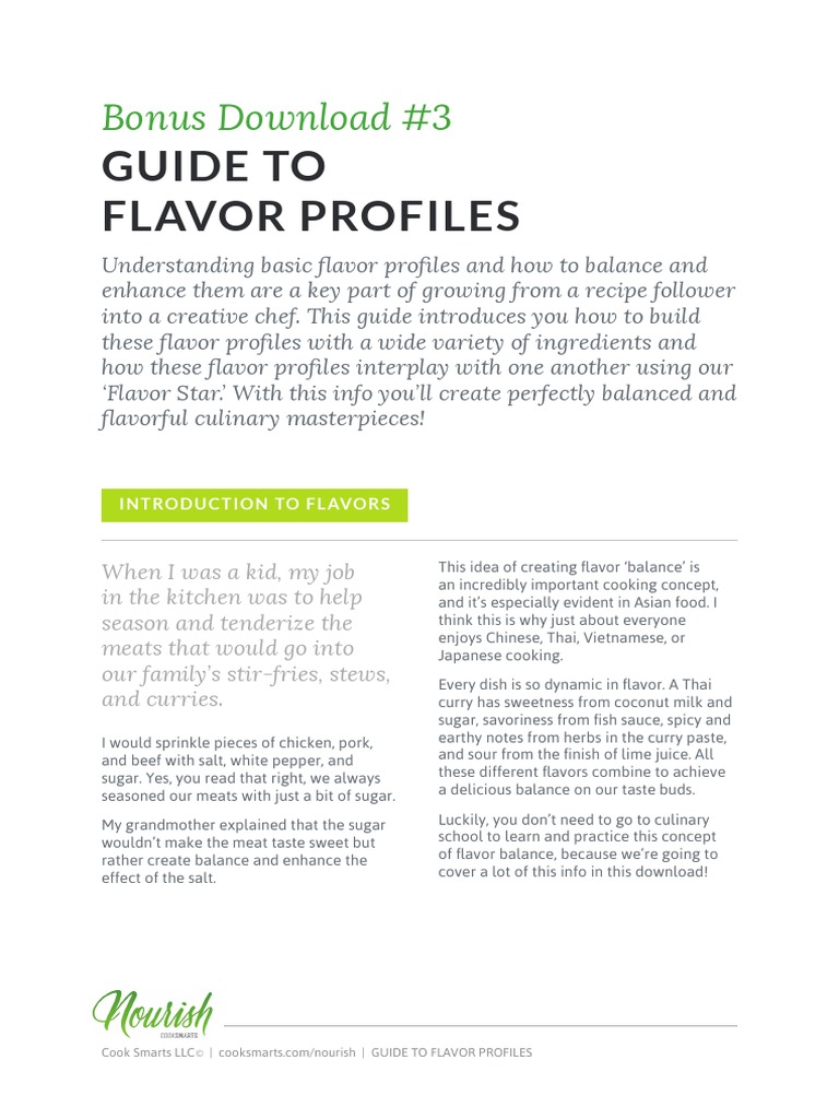 The Guide To Flavor Profiles | PDF | Taste | Umami