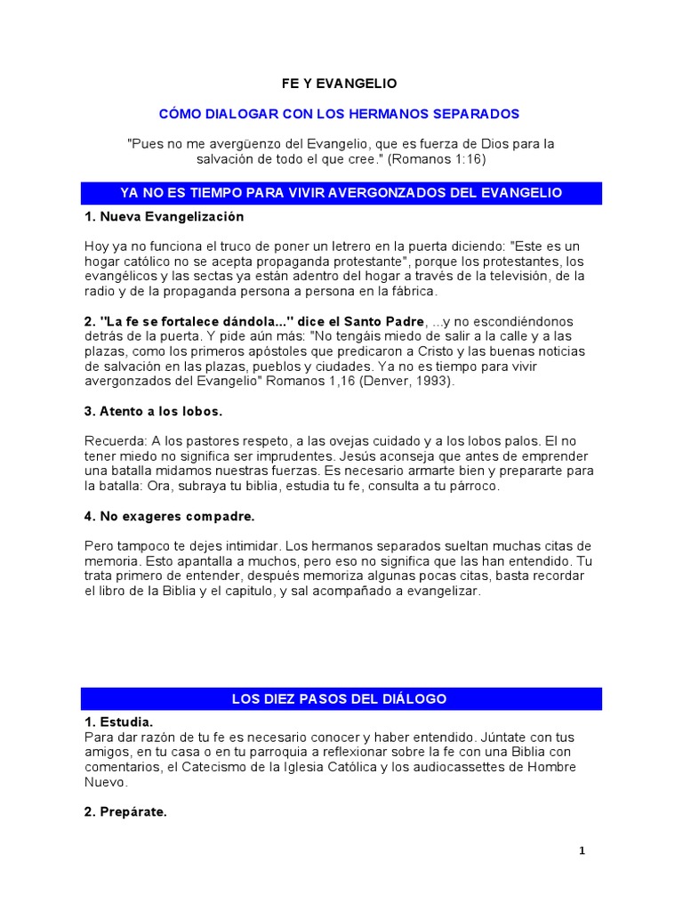 Diálogo Católico con Hermanos Separados | PDF | Cristo (título) | Jesús