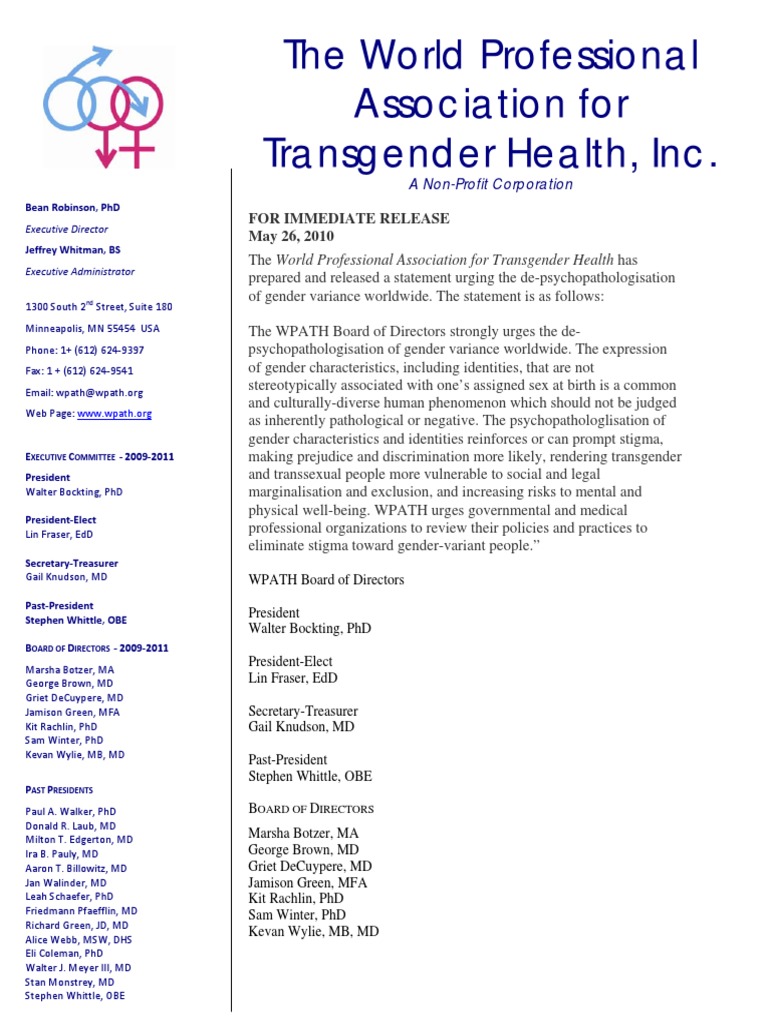 De-Psychopathologisation of Gender Variance Worldwide | PDF | LGBTQIA+ ...