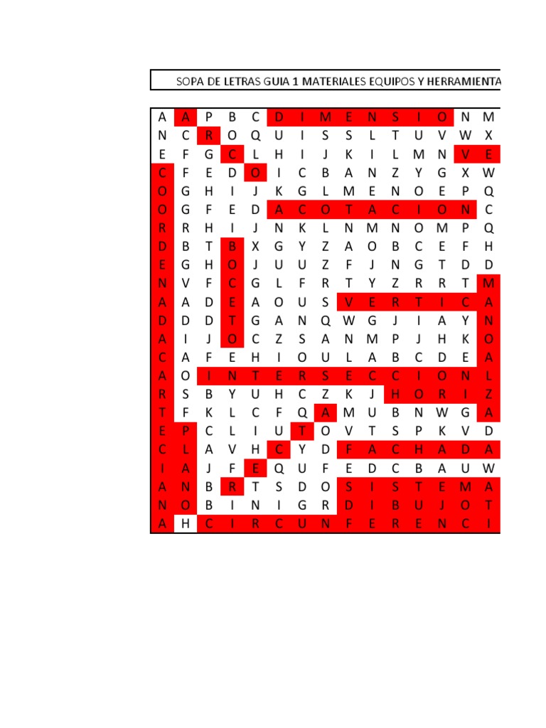 Sopa de Letras | PDF | Geometría | Geometría euclidiana