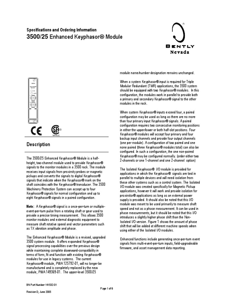 3500 - 25 - Key Phasor Module | PDF | Programmable Logic Controller ...