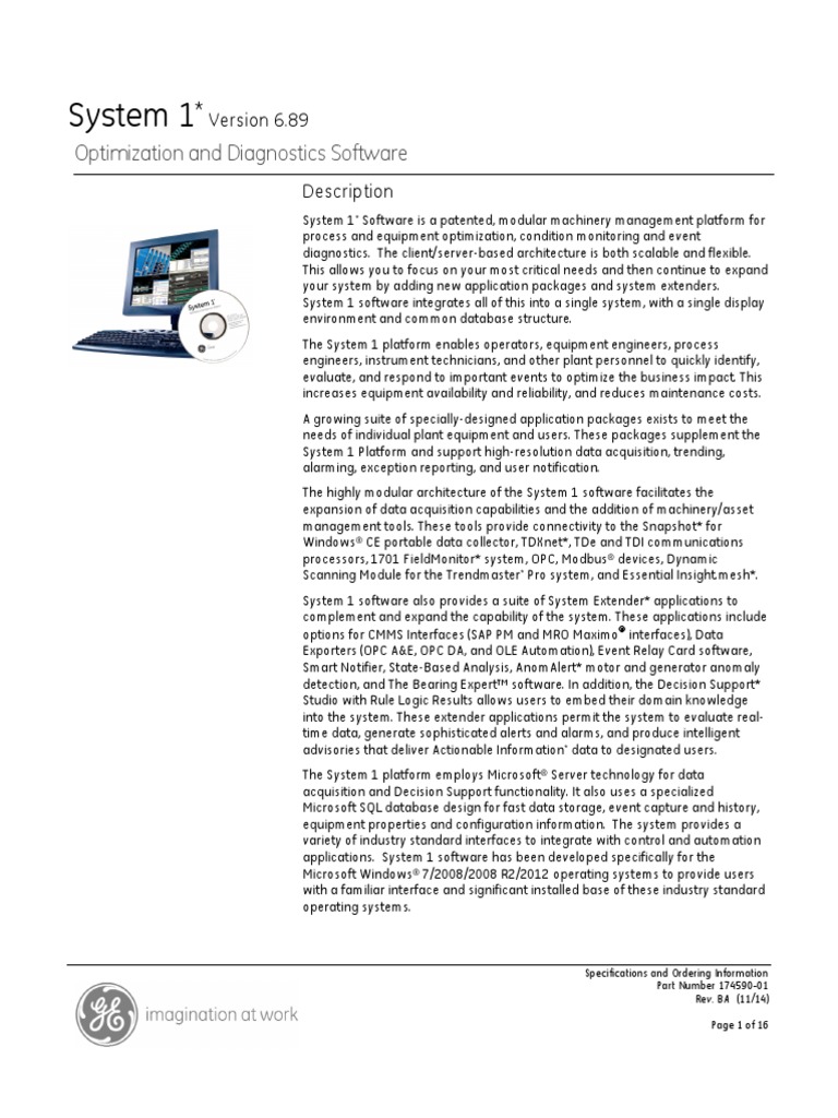 System 1 Datasheet | PDF | Microsoft Windows | Server (Computing)