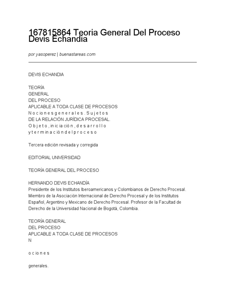 Teoria General Del Proceso Libro de ECHANDIA | PDF | Jurisdicción | Ley procesal