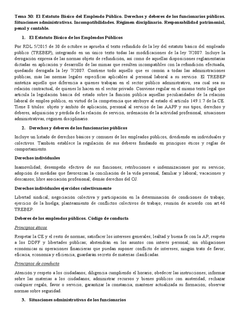Tema 30 | PDF | Derecho laboral | Gobierno