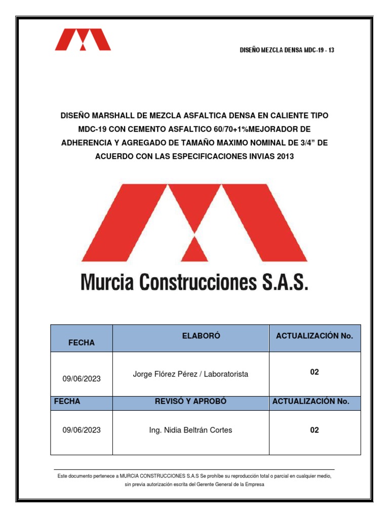 Pres. Dis. MDC-19 60-70+1%ma Bca | PDF | Grava | Sector secundario de la economía