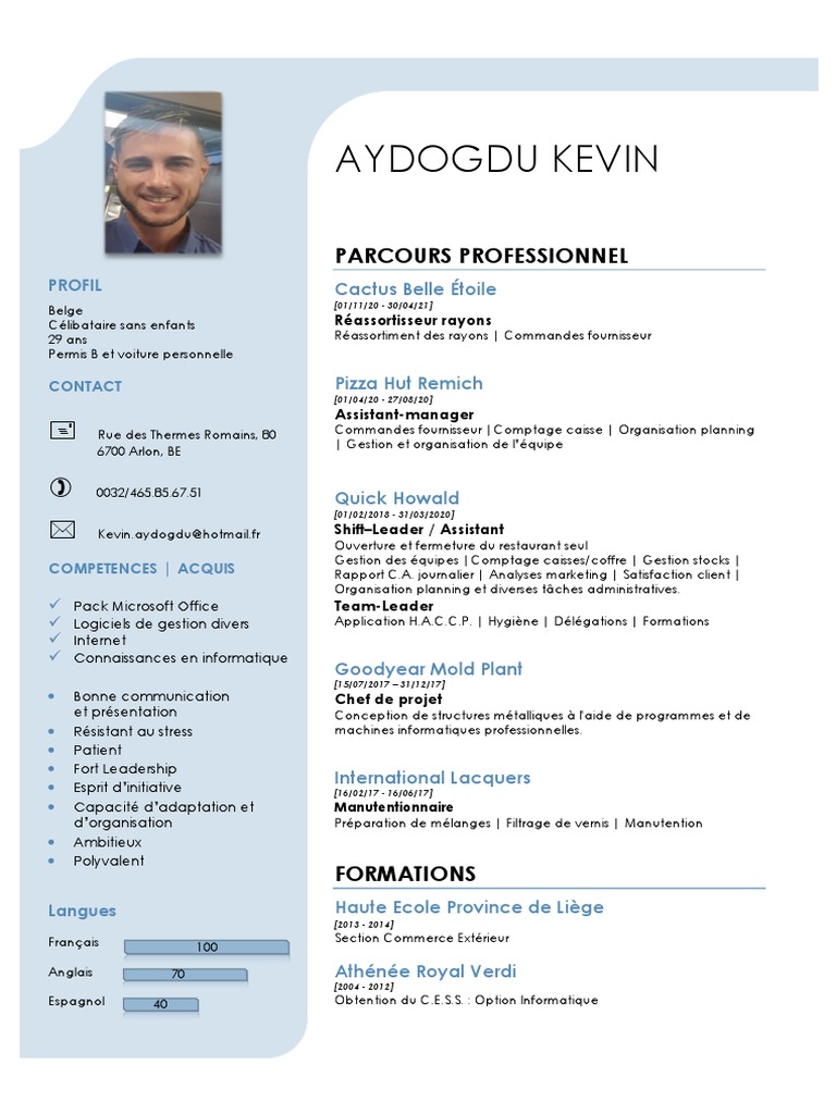 Curriculum Vitae Kevin Aydogdu 2021 | PDF | Informatique | Informatique