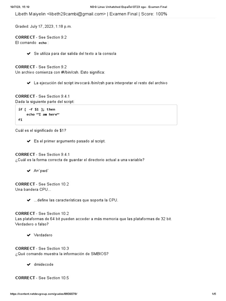 NDG Linux Unhatched Español 0723 Cga - Examen Final | PDF | Usuario ... NDG Linux Unhatched Español 0723 Cga - Examen Final | PDF | Usuario ...