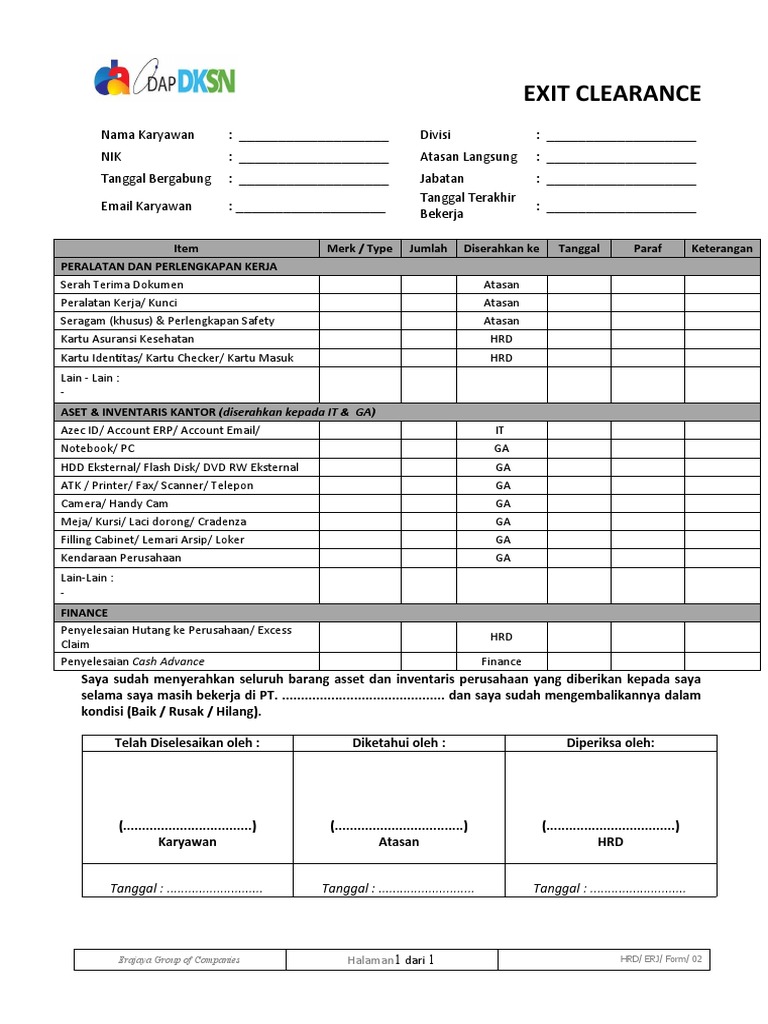 Exit Clearance | PDF