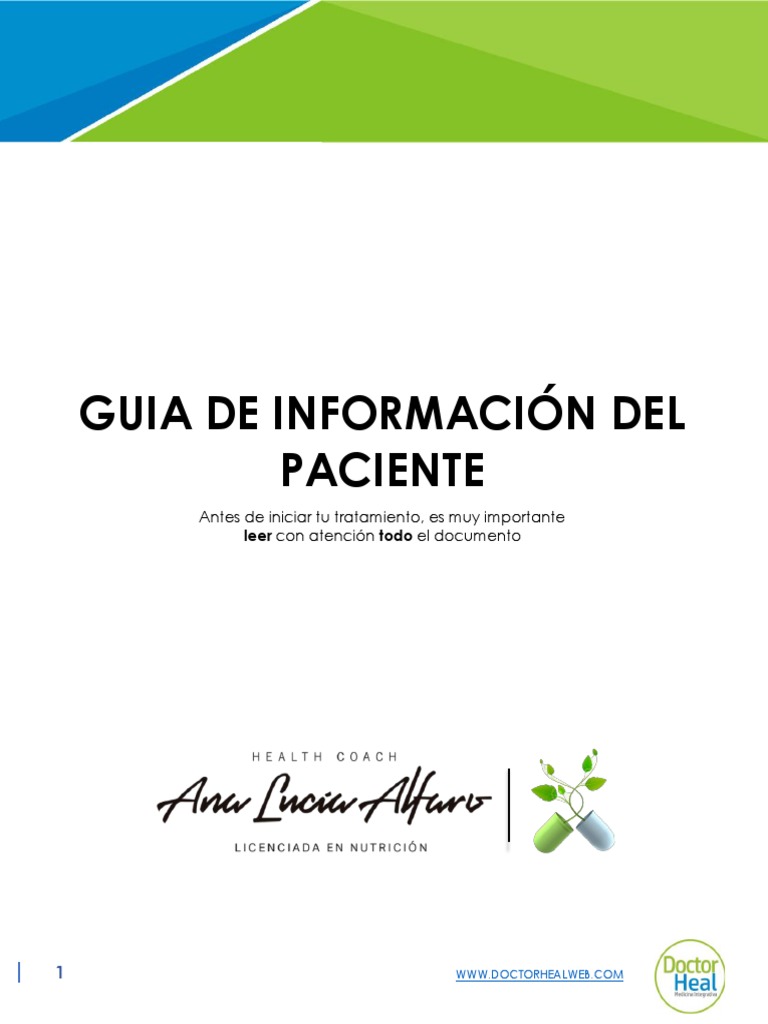 Guia de Informacion Del Paciente-1 | PDF | Nutrición | Dieta y nutrición