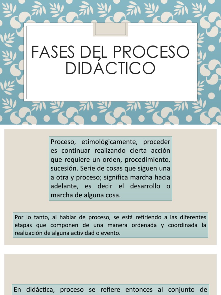 Fases Del Proceso Didactico | PDF | Aprendizaje | Motivación