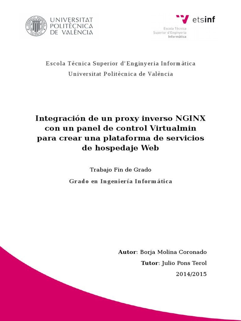 MOLINA - Integración de Un Proxy Inverso NGINX Con Un Panel de Control Virtualmin | PDF | Redes ...