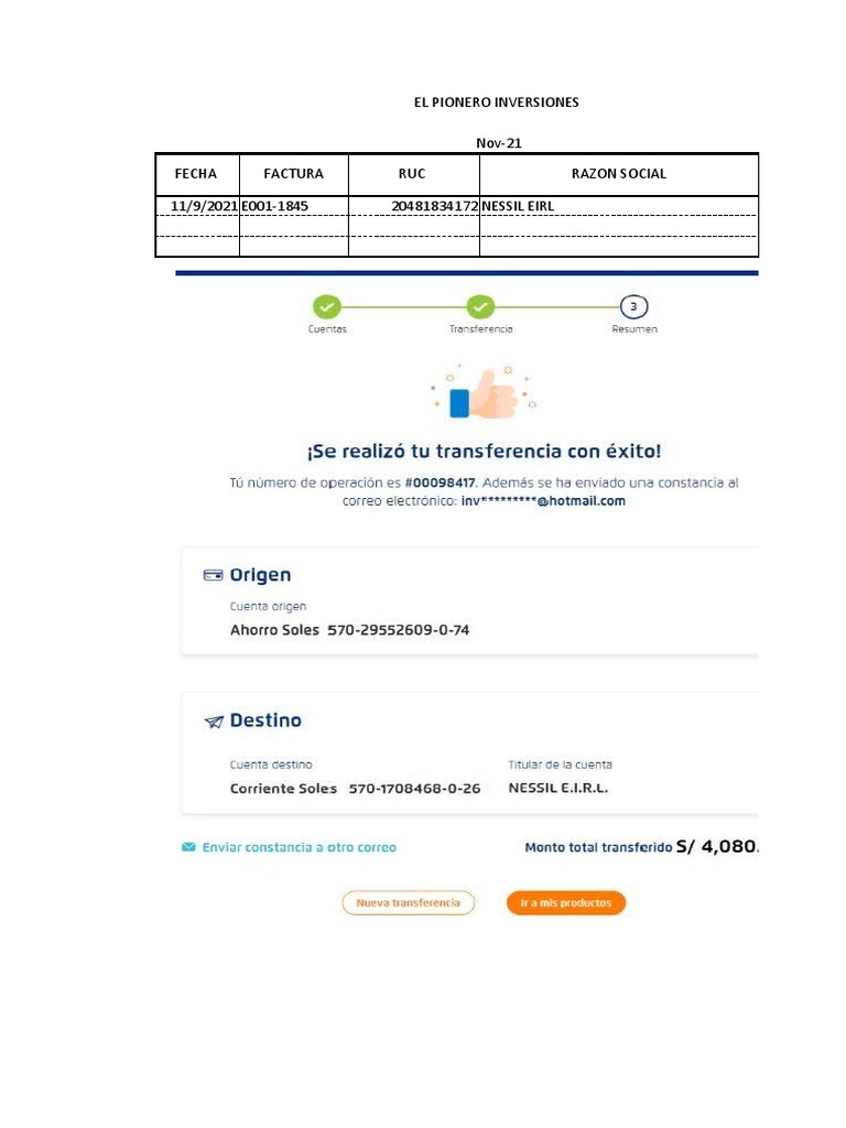 El Pionero Inversiones Eirl | PDF