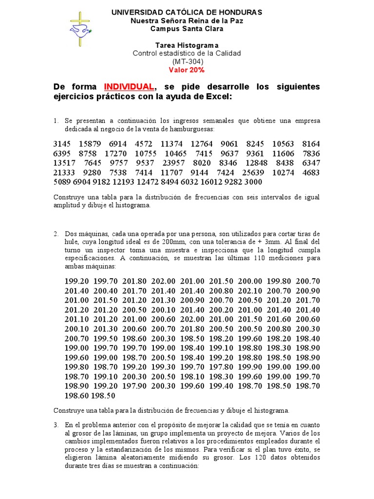 Tarea Histograma y Pareto | PDF