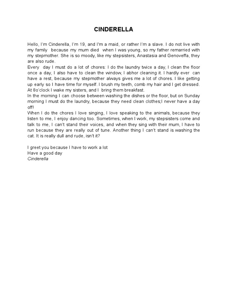 Cinderella Letter | PDF