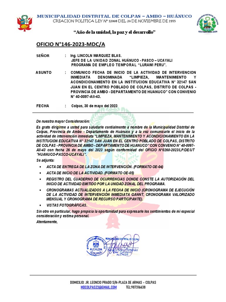 Inicio de Intervención en Colpas | PDF | Ciencias sociales