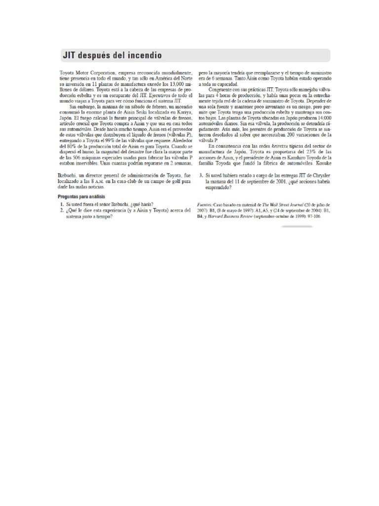 Estudio de Casos JIT | PDF