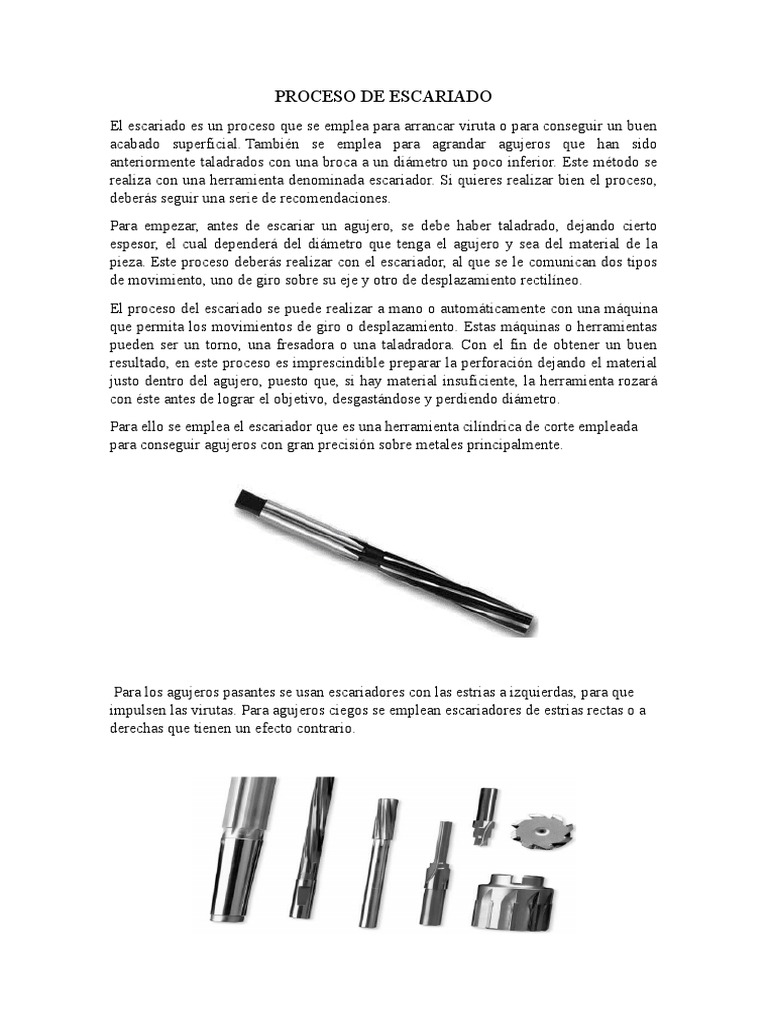 Proceso de Escariado | PDF