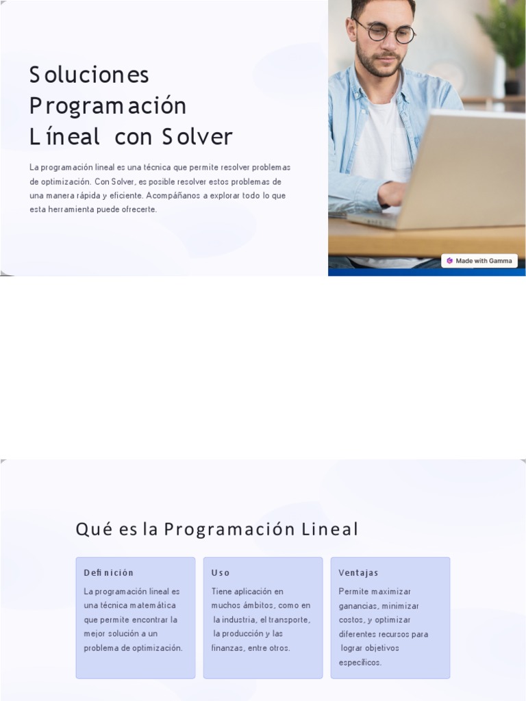 Soluciones Programacion Lineal Con Solver | PDF | Programación lineal ... Soluciones Programacion Lineal Con Solver | PDF | Programación lineal ...