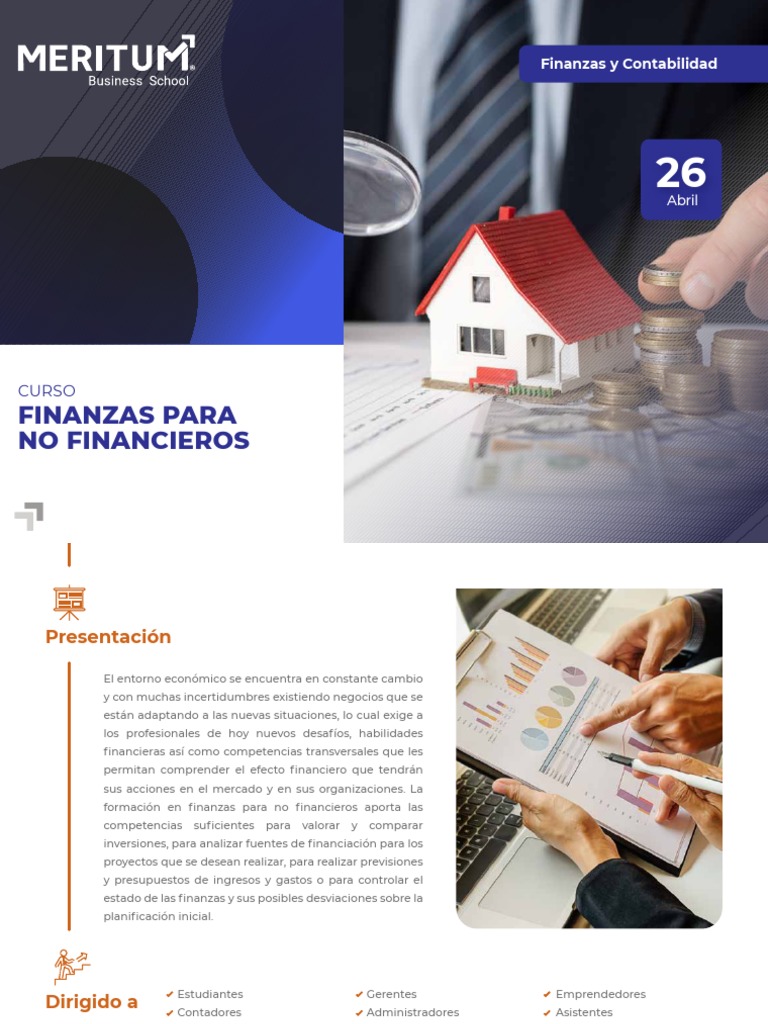 Brochure FINANZAS PARA NO FINANCIEROS | PDF | Presupuesto | Economias