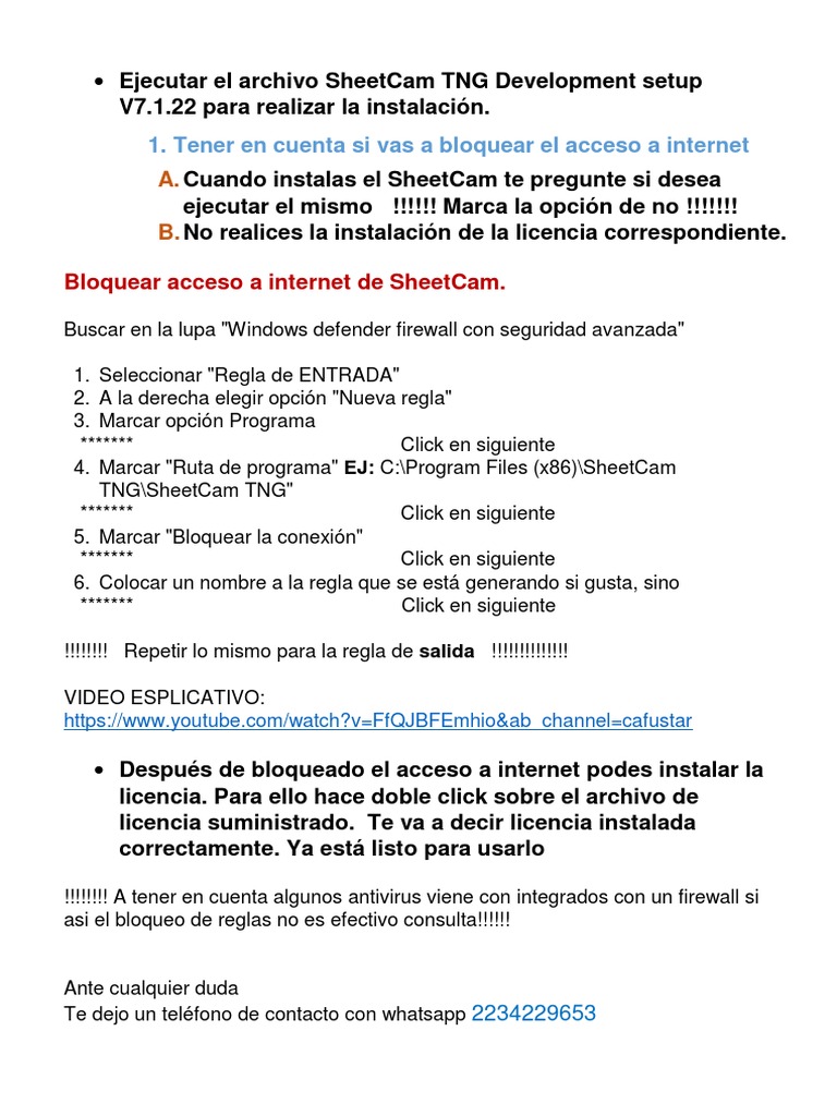 Instalación y bloqueo de SheetCam TNG | PDF