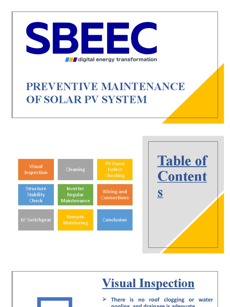 Solar PV System Maintenance Guide | PDF | Photovoltaics | Photovoltaic ...