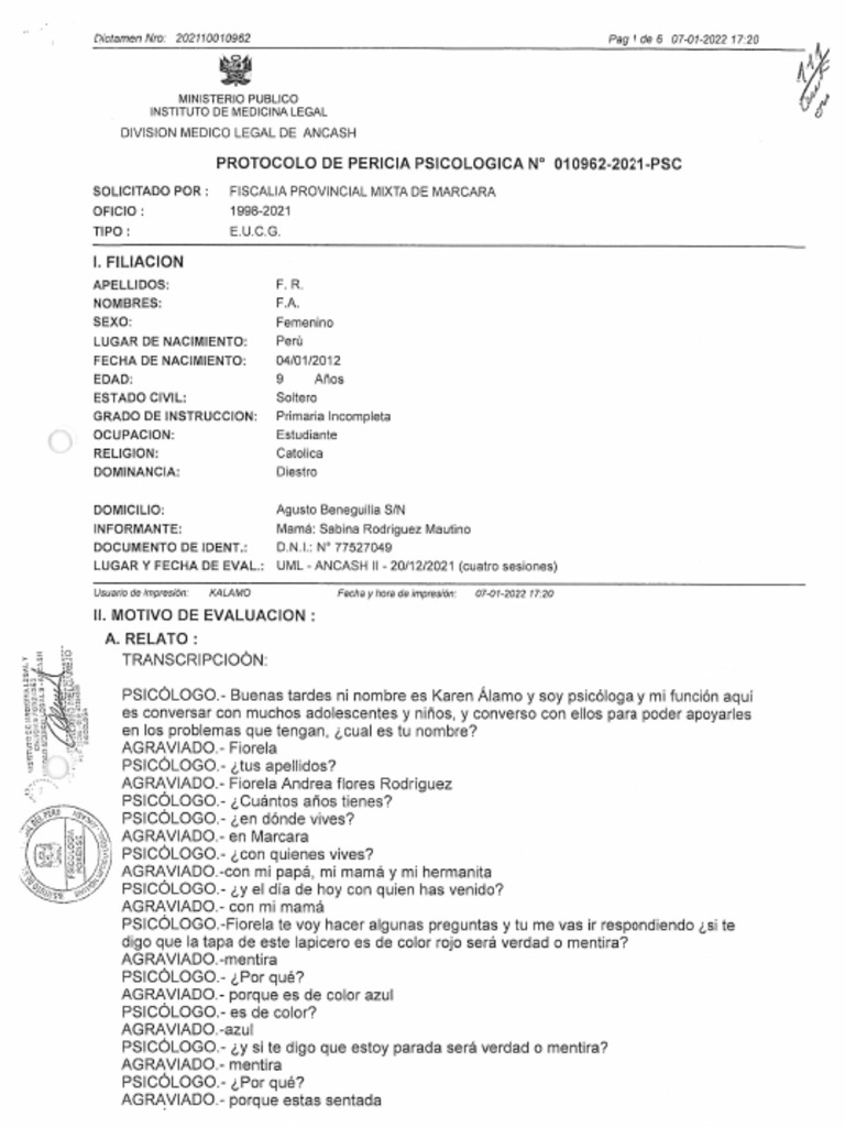 Pericia Psicologica | PDF