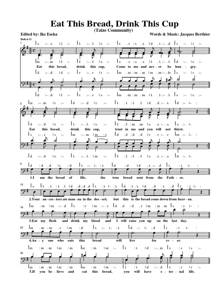 Eat This Bread Communion Hymn | PDF | Eucharist | Sacraments